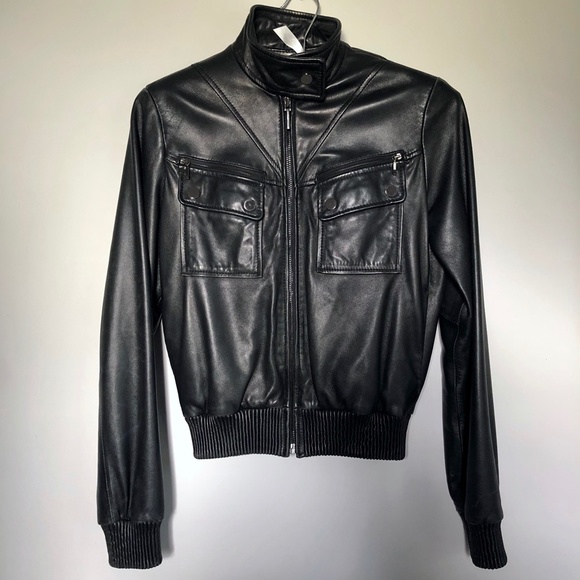 Kenneth Cole | Jackets & Coats | Kenneth Cole Black Leather Motorcycle ...